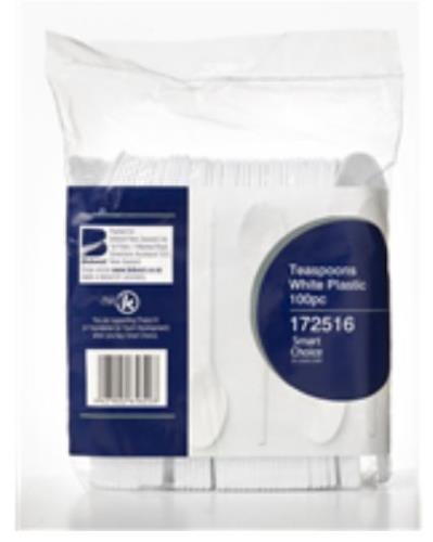 TEASPOON PLASTIC DISPOSABLE 100 PACK | Arnold Products Limited